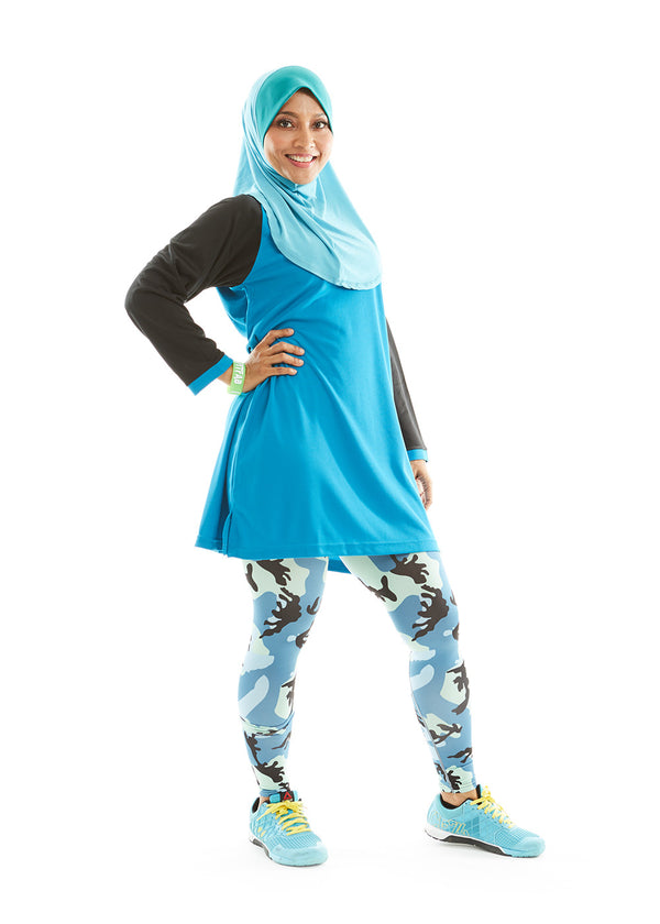 ACTIVEwear Muslimah Blue-Black - FITFAB.SG